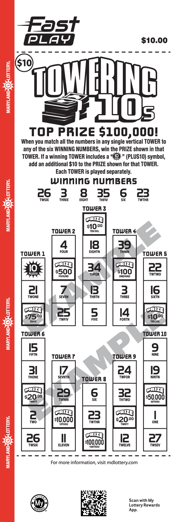 Towering 10s – Maryland Lottery