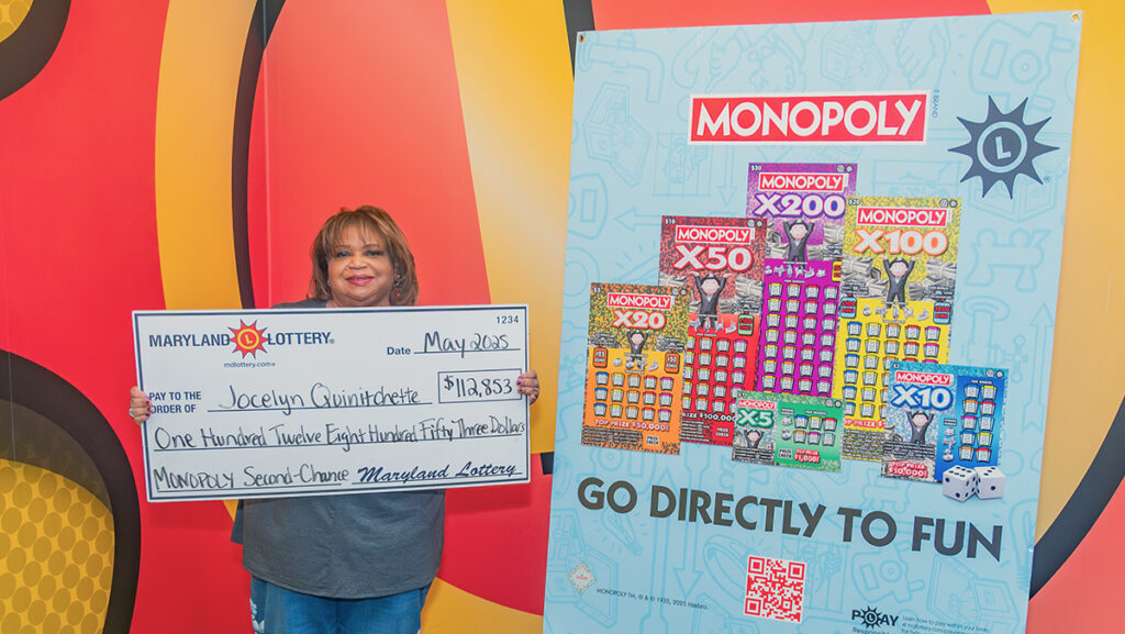 Laurel Woman Wins $112,853 MONOPOLY™ Second-Chance Prize – Maryland Lottery